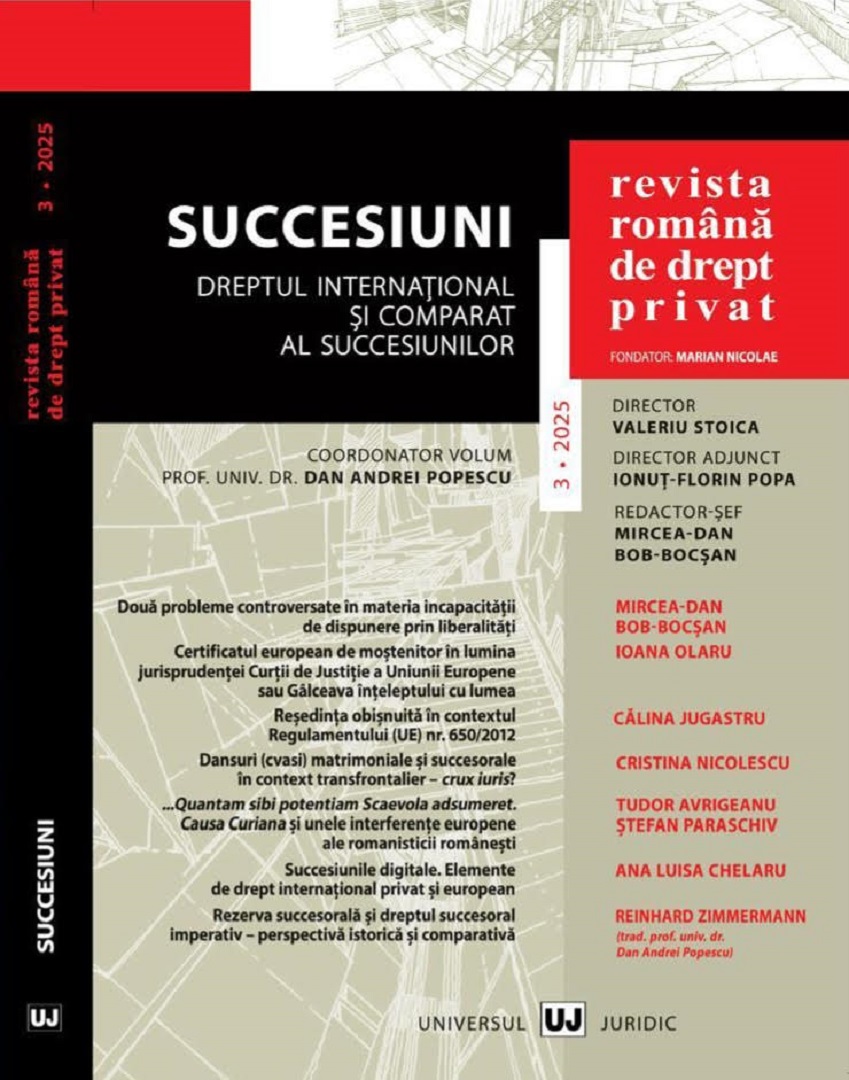 Dreptul internațional și comparat al succesiunilor în Revista Română de ...